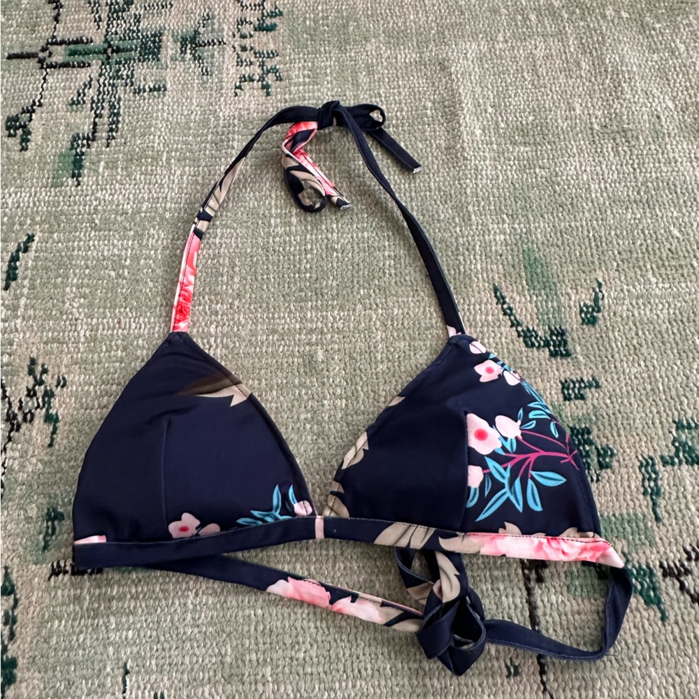 Floral Padded Triangle Bikini Top - Gem